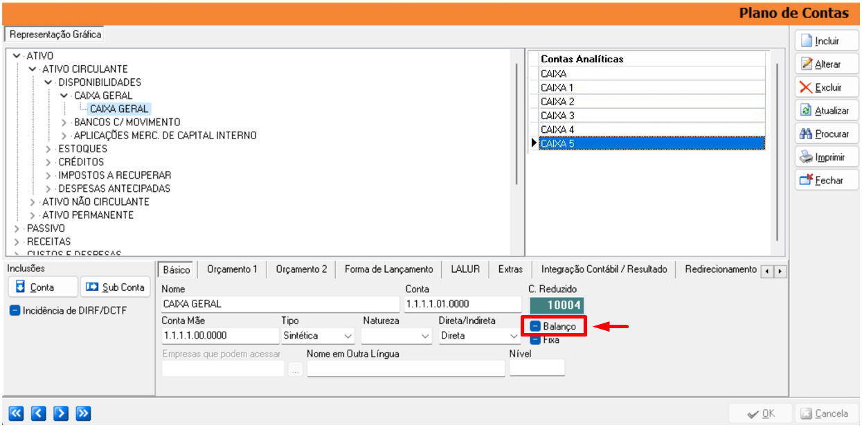 Manual Marcar a Opção Balanço no Plano de Contas – Athenas